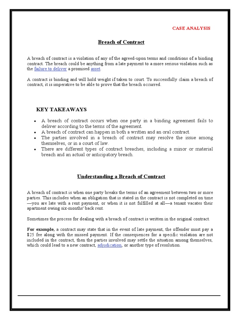 Case 2 | PDF | Damages | Breach Of Contract