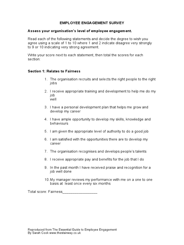 Employee Engagement Survey Guide | PDF | Employment | Psychology