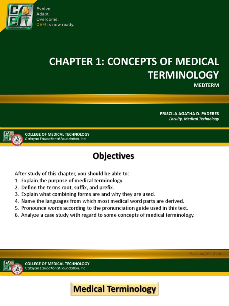 MedTerm Chapter 1 Concepts of Medical Terminology | PDF | Word | Latin