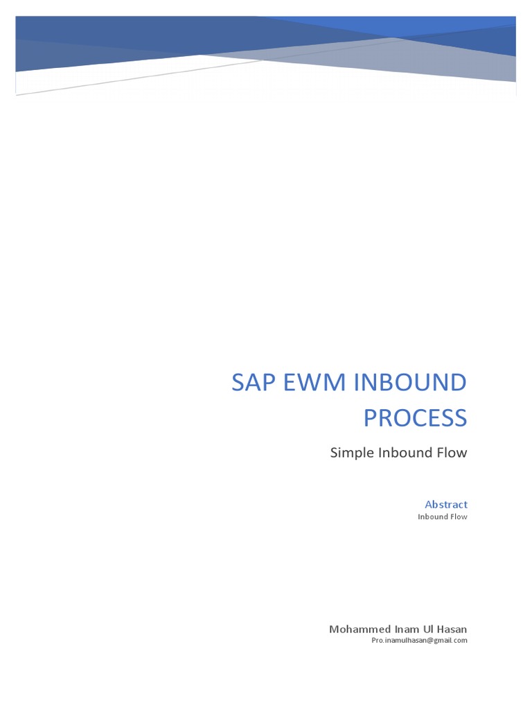 SAP EWM Inbound Process | PDF | System Software | Information Technology