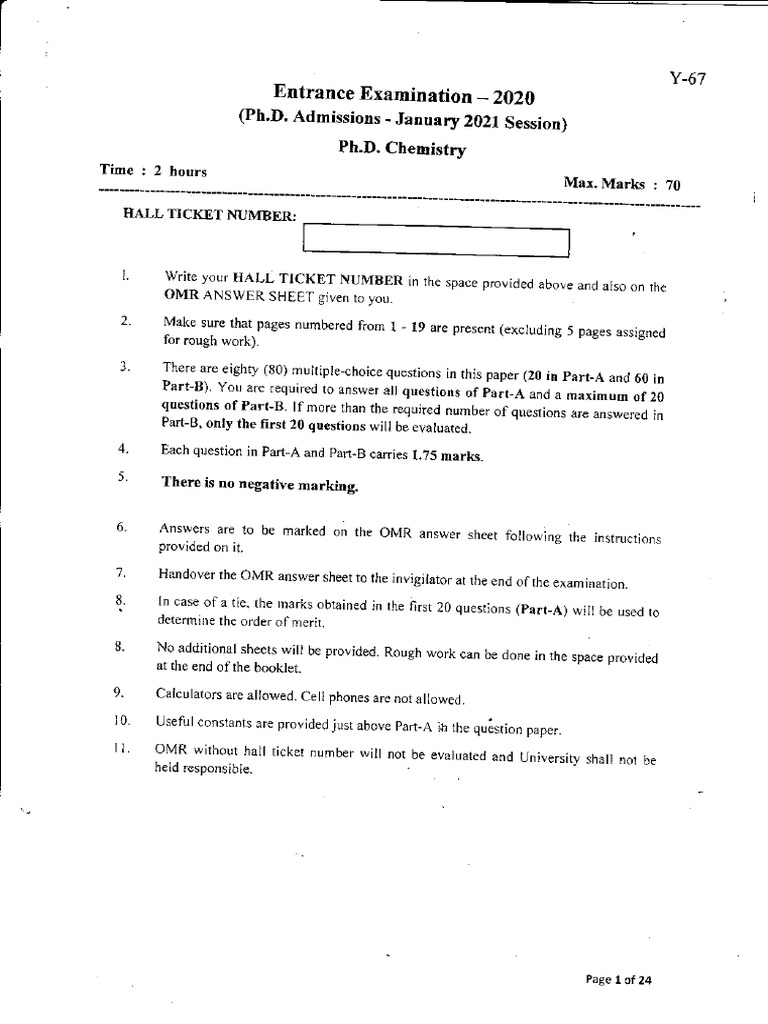 Entrance Examination Results | PDF | Chemical Reactions | Gases