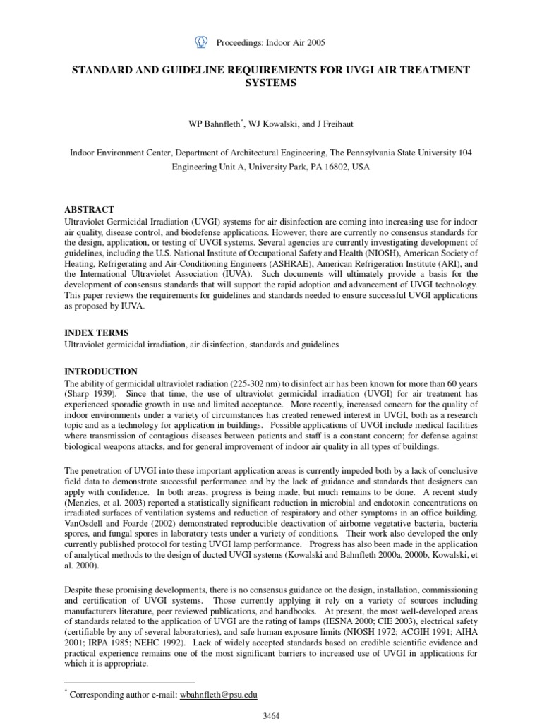 Standards Guidelines UVGI | PDF | Ultraviolet | Nature