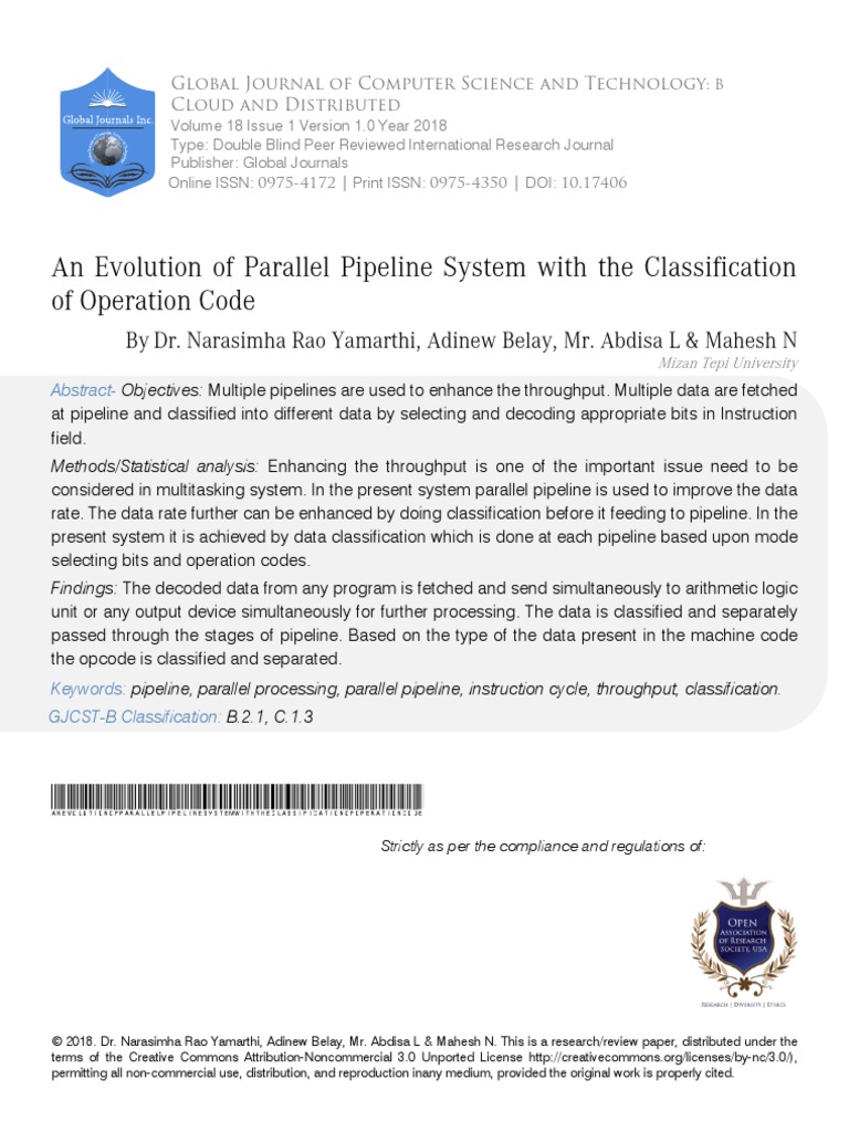 An Evolution of Parallel Pipeline System With The Classification of Operation Code | PDF ...