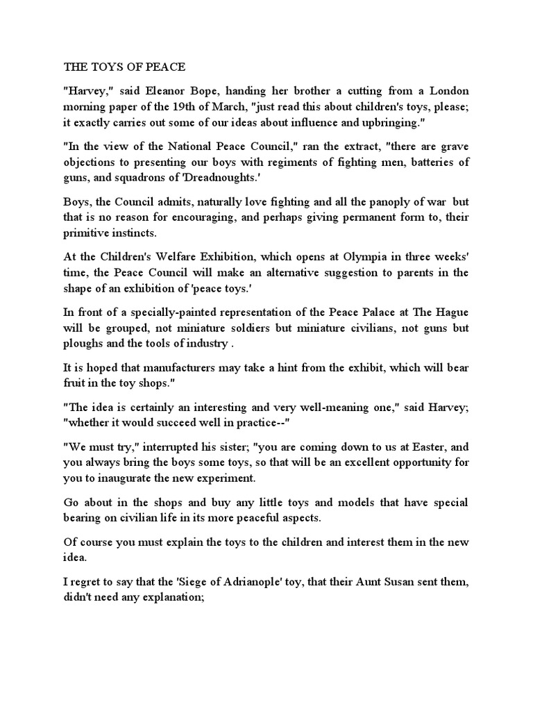 The Toys of Peace | PDF | Toys