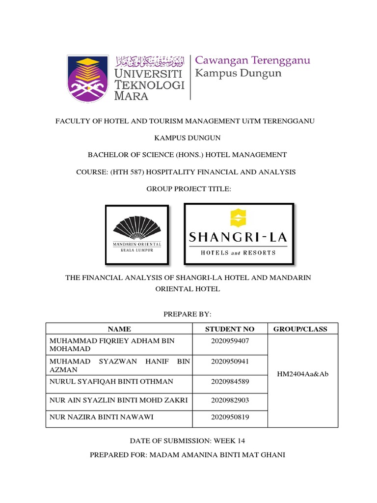 GROUP PROJECT ASSIGNMENT HTH587 (HM2404Aa) | PDF | Equity (Finance ...