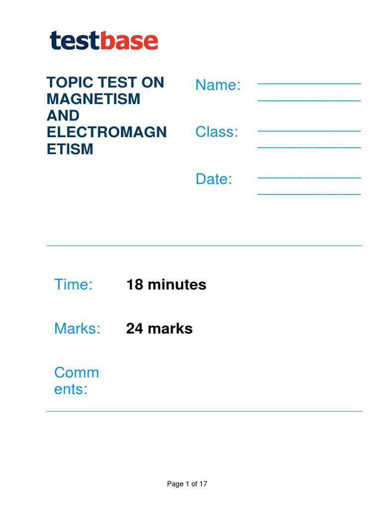 Magnetism and Electromagnetism Questions | PDF | Magnet | Inductor