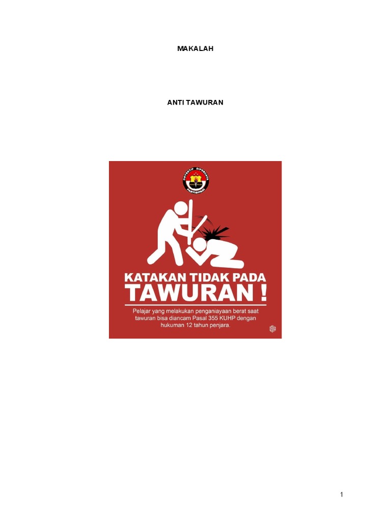 Poster Anti Tawuran Pelajar | PDF | Karier & Perkembangan