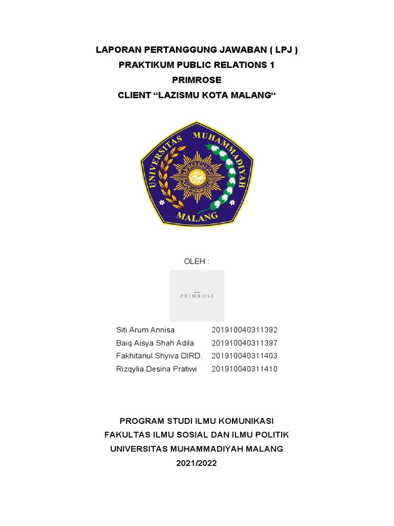 LPJ Primrose - Lazismu (Fix) | PDF