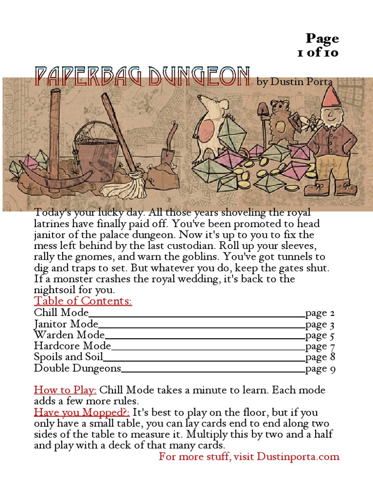 Paperbag Dungeon Rules Low Ink | PDF
