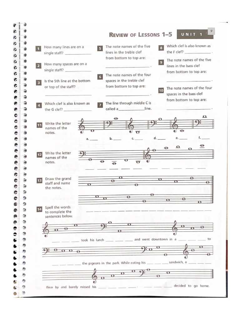 Review of Lessons 1-5 | PDF