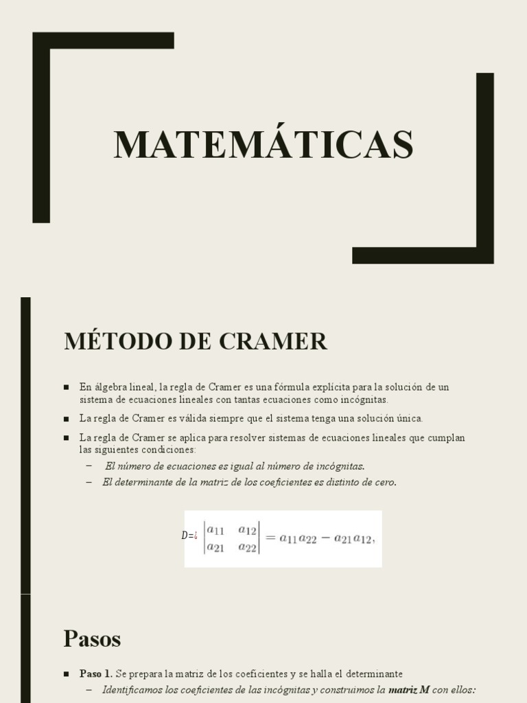 Método de Cramer | PDF