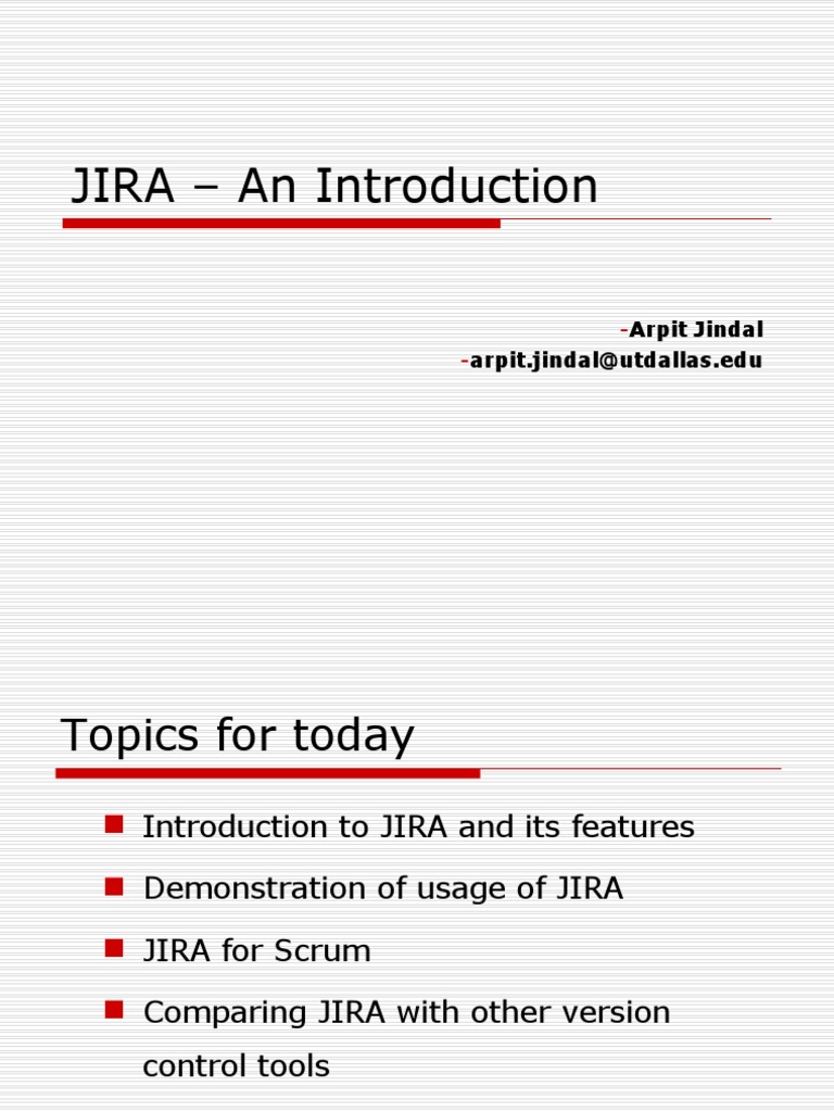 JIRA - An Introduction: Arpit Jindal Arpit - Jindal@utdallas - Edu | PDF | Scrum (Software ...