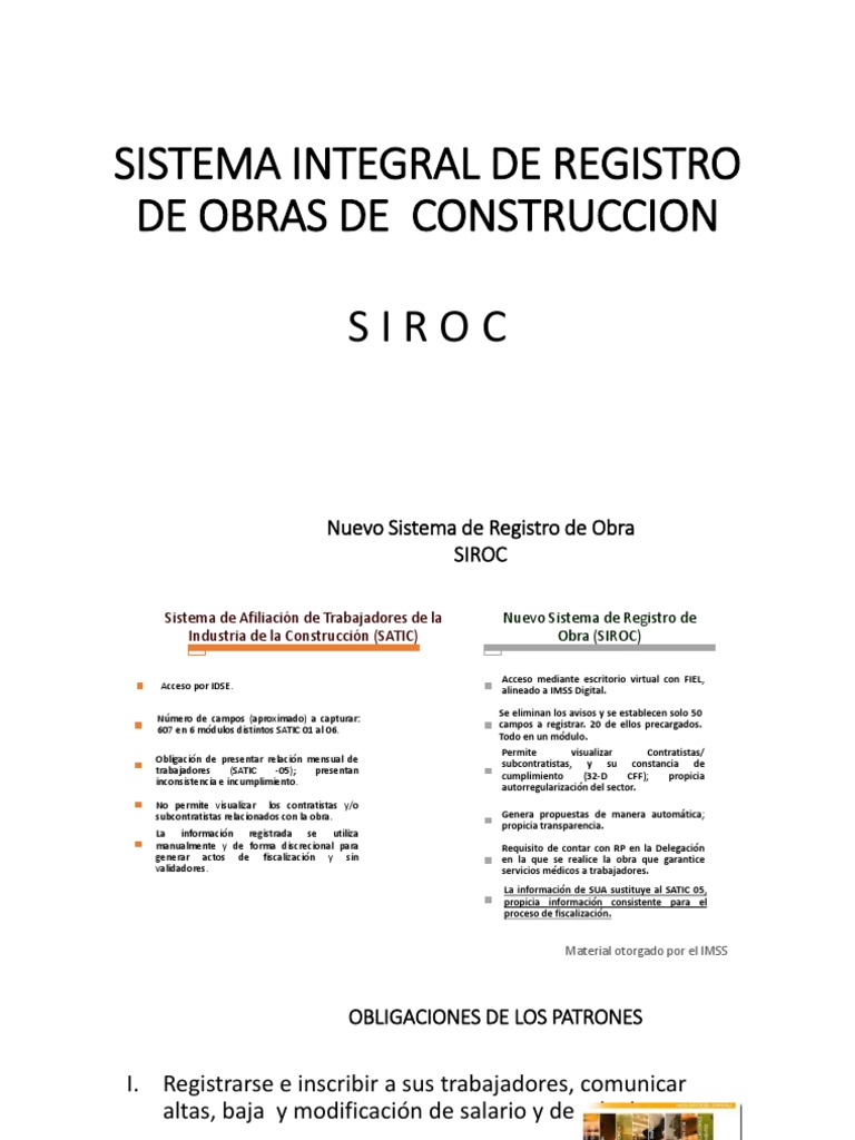 Sistema Integral de Registro de Obras de Construccion: Siroc | PDF ...