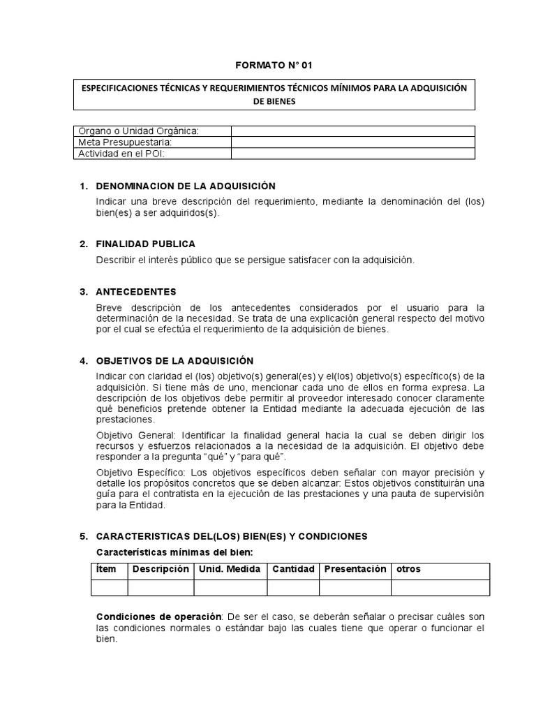 FORMATO 1 EETT Adquisicion de Bienes | PDF