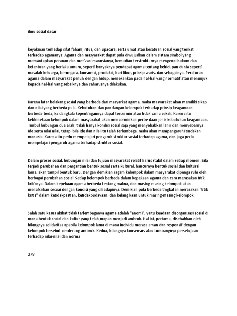 Ilmu Sosial Dasar | PDF | Agama & Spiritualitas