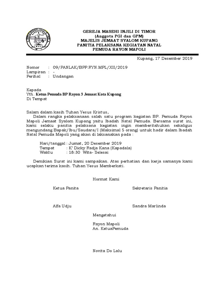 SURAT UNDANGAN Pemuda Luar | PDF