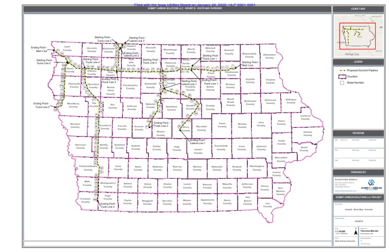 Summit Carbon Solutions Iowa Map | PDF | Politics Of The United States ...