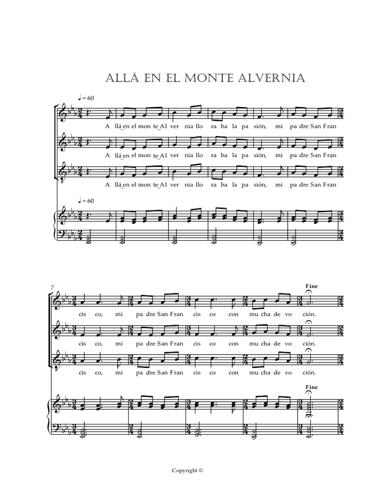 Allá en Monte Alvernia | PDF