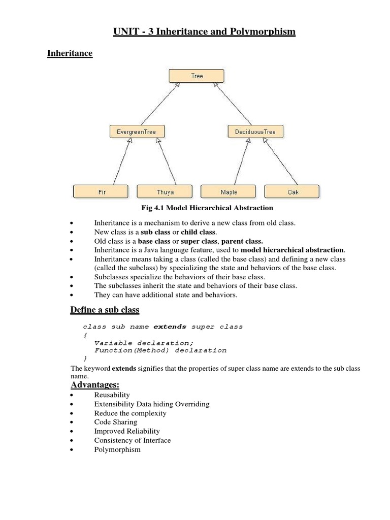 Unit 3 Pdf Inheritance Object Oriented Programming Method