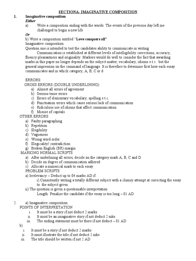 Imaginative Compositions Ans 1 | PDF | English Language | Fluency