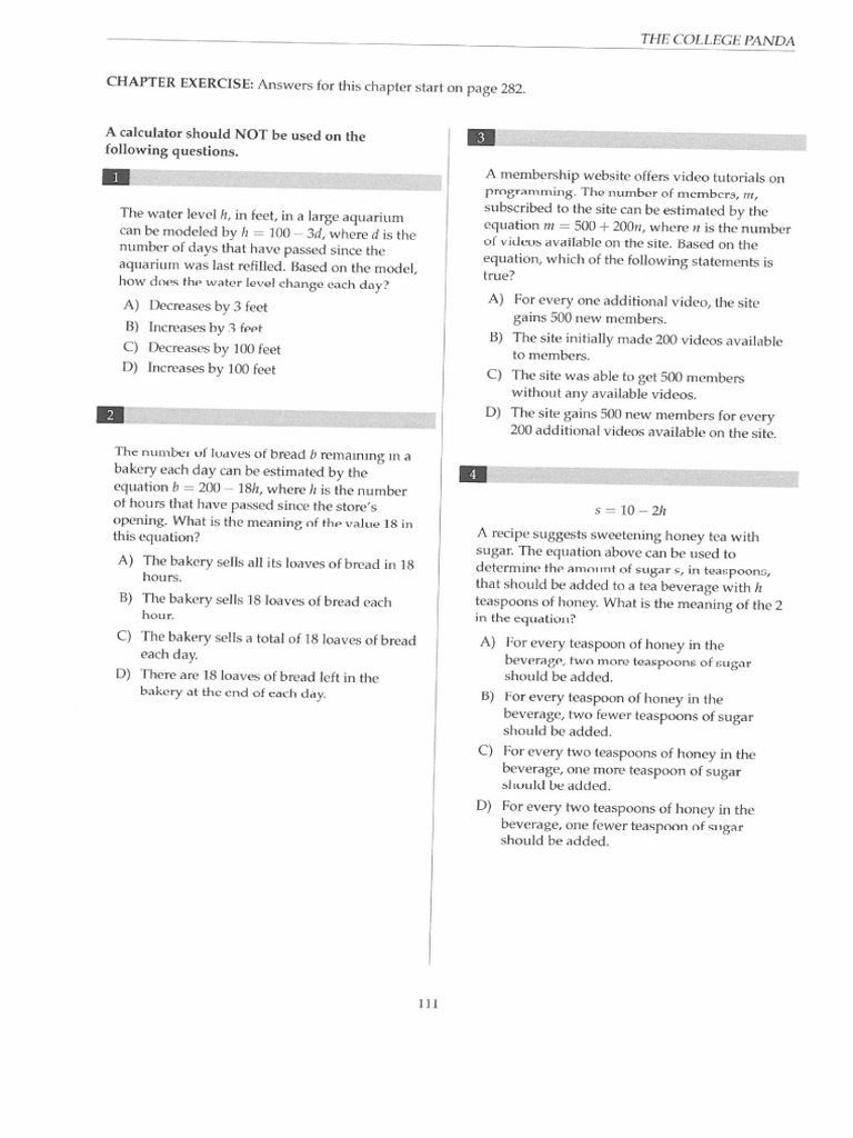 13 Panda Math Linear Models | PDF