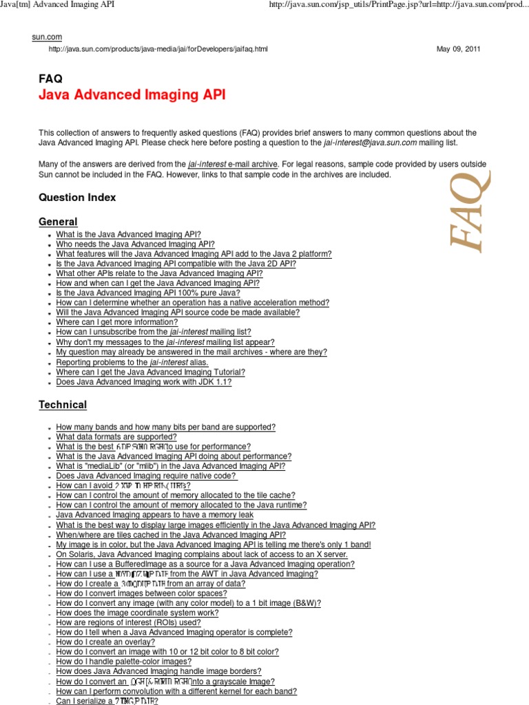 Java (TM) Advanced Imaging API | PDF | Java (Programming Language) | Application Programming ...