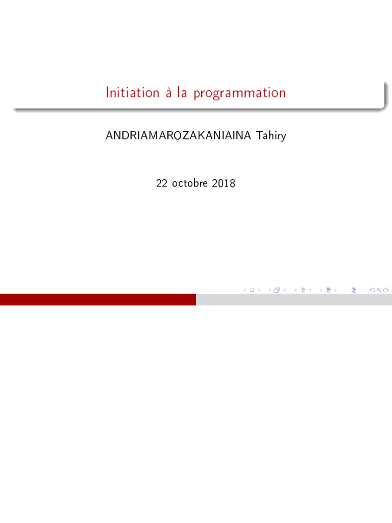 Initiation À La Programmation | PDF | Programme informatique | Programmation