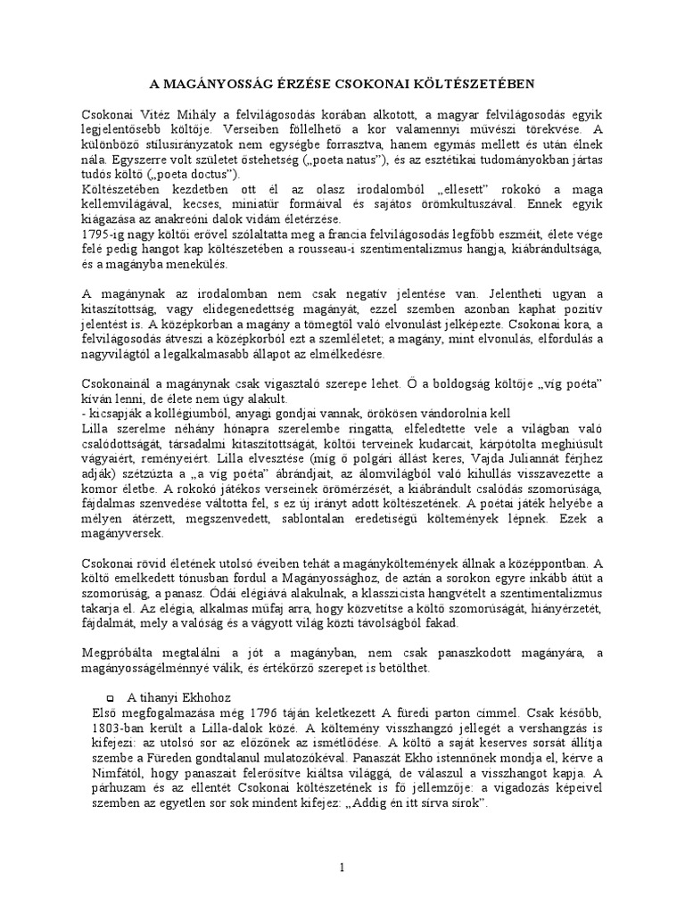 Csokonai Vitéz Mihály | PDF