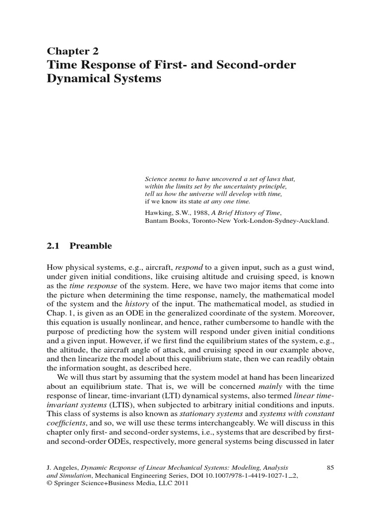 Time Responseof First And Second Order Dynamical Pdf Damping