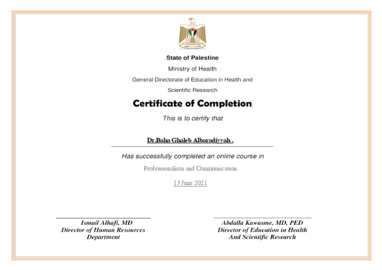 Professionalism and Communication-Certificate 5950 | PDF