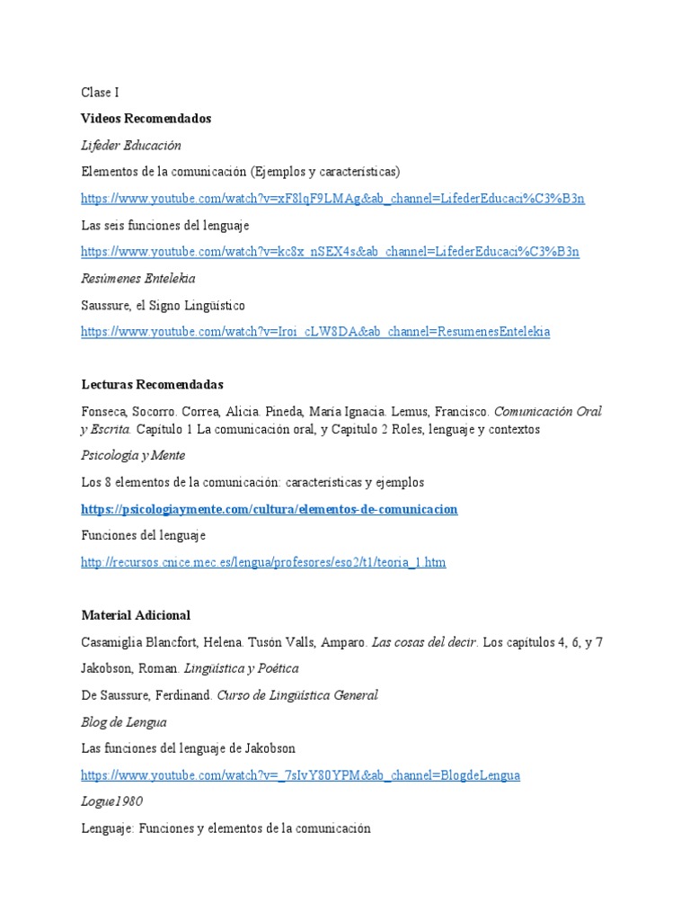 Comunicación Oral y Escrita I | PDF | Comunicación | Lingüística