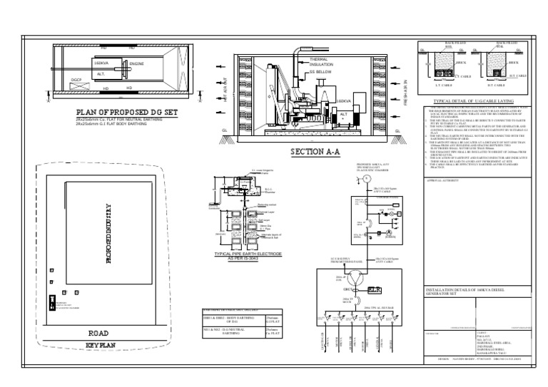 Plan of Proposed DG Set: Section A-A | PDF | Electrical Components ...