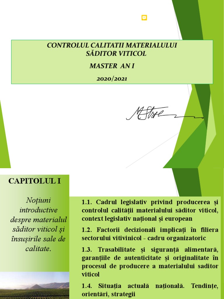 SUPORT de CURS, Controlul Calitatii Materialului Saditor Viticol | PDF
