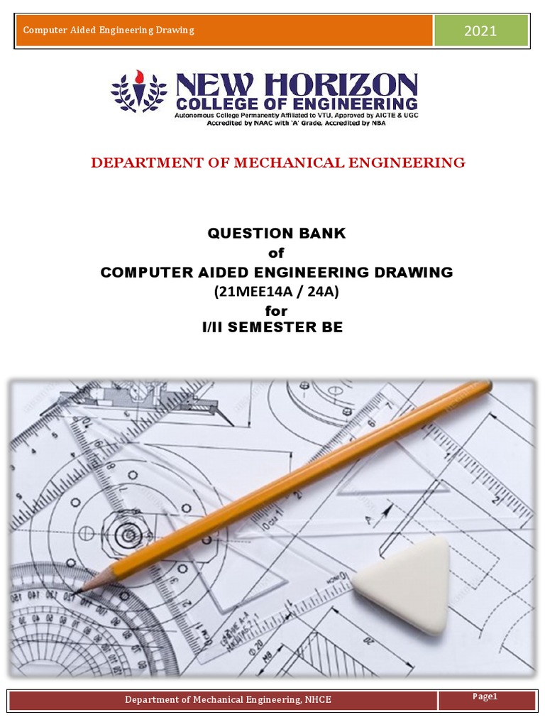 CAED Question Bank | PDF | Technical Drawing | Sphere