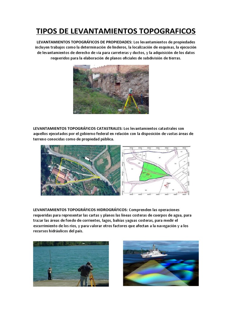 TIPOS DE LEVANTAMIENTOS TOPOGRAFICOS Sergio | PDF | Topografía | Lidar