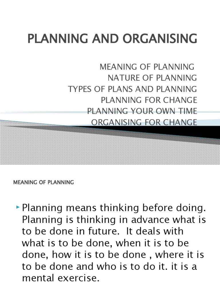 Planning and Organising | PDF