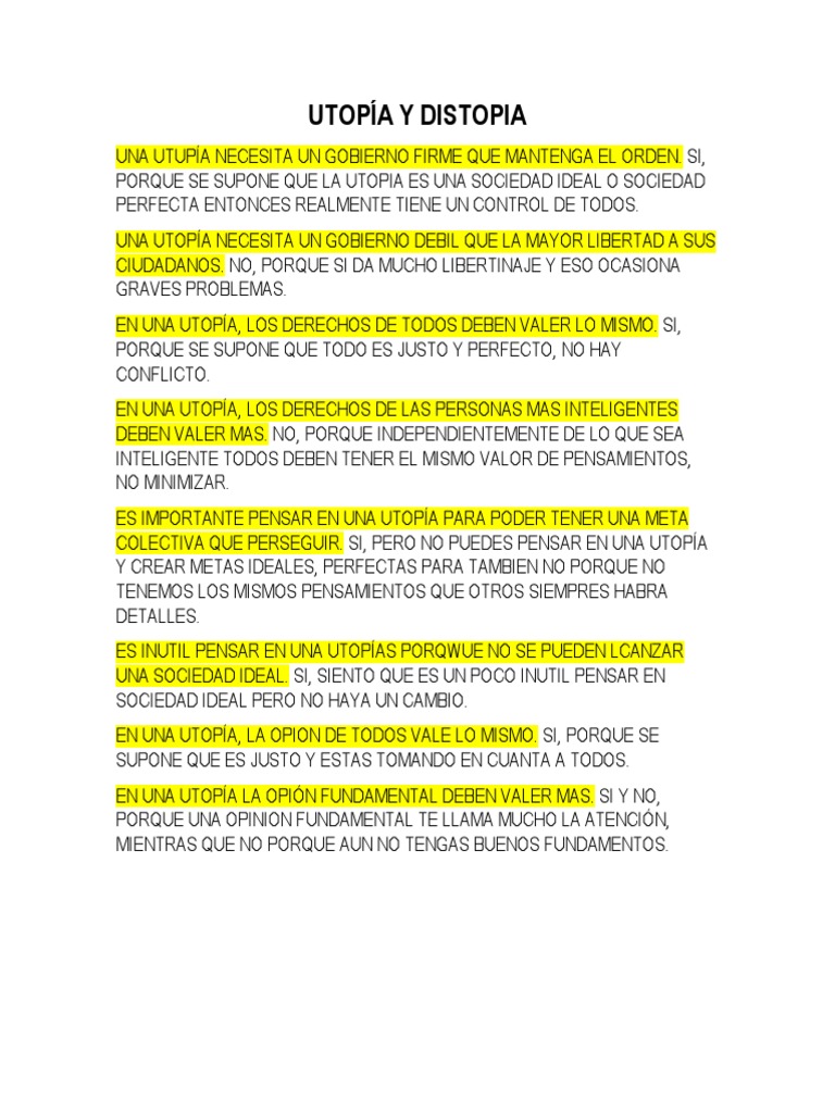 Utopía y Distopia | PDF