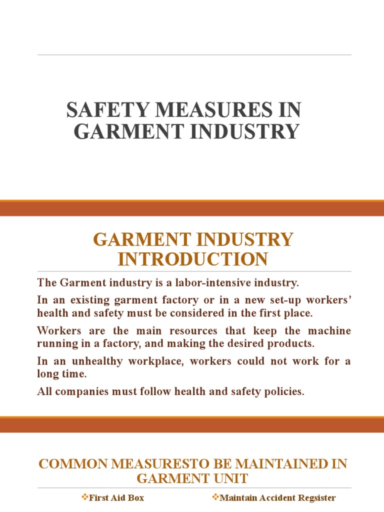 Saftey Measures in Garment Industry - Part 1 | PDF