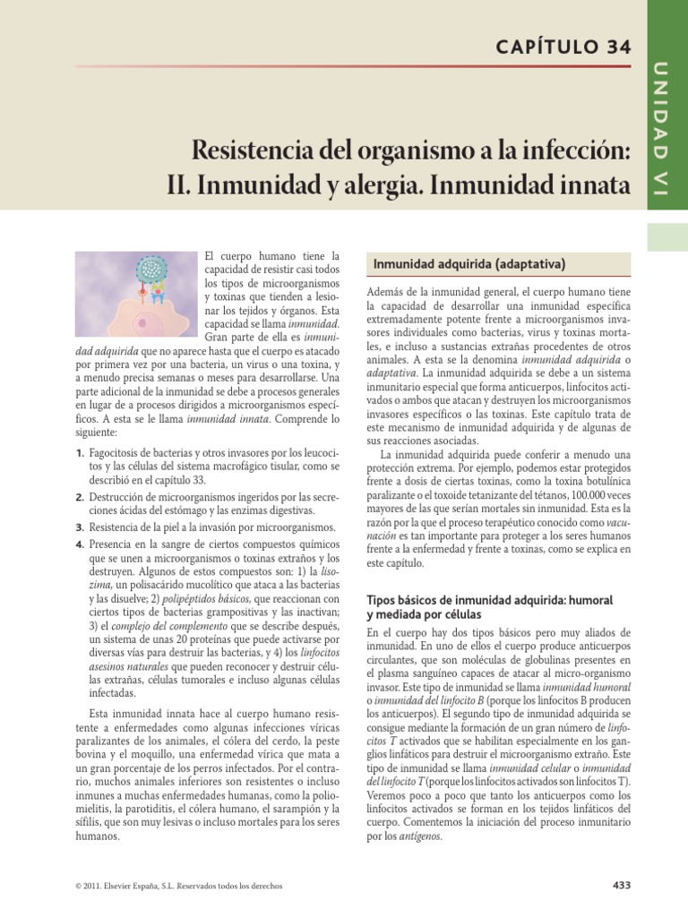 capítulo 34 Guyton | PDF | Linfocitos | Sistema inmune