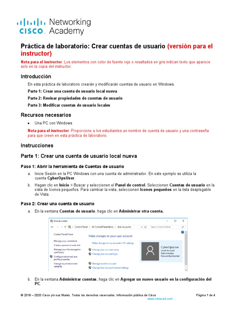3.3.10 Lab - Create User Accounts - ILM | PDF | Ventana (informática) | Contraseña