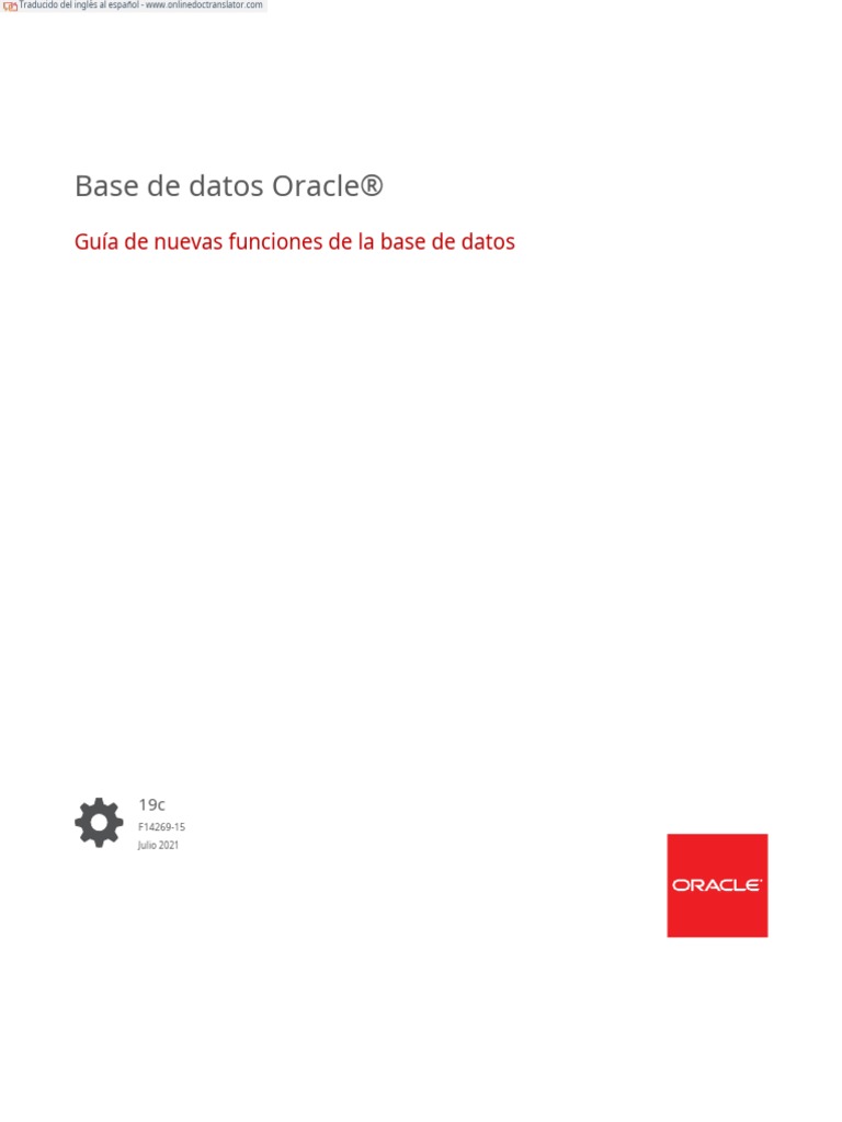 Oracle Database New Features Guide - En.es | PDF | Json | Bases de datos