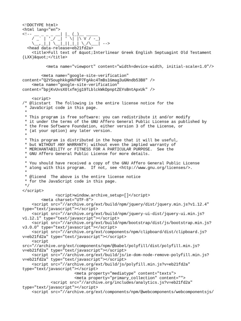 Interlinear Greek-English Septuagint Old Testament - Print - Djvu | PDF ...