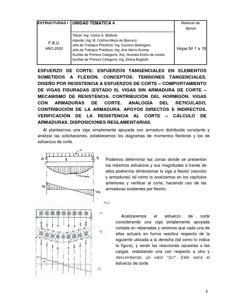 Teoría - Unidad 4 | PDF | Viga (Estructura) | Braguero