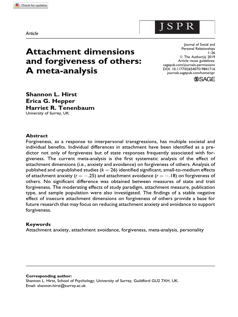 Attachment Dimensions | Download Free PDF | Attachment Theory | Empathy