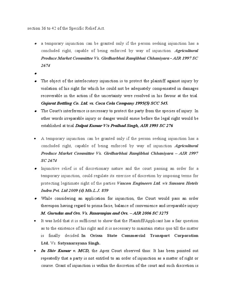 Temporary Injunction As Matter of Right | PDF | Injunction | Legal Remedy