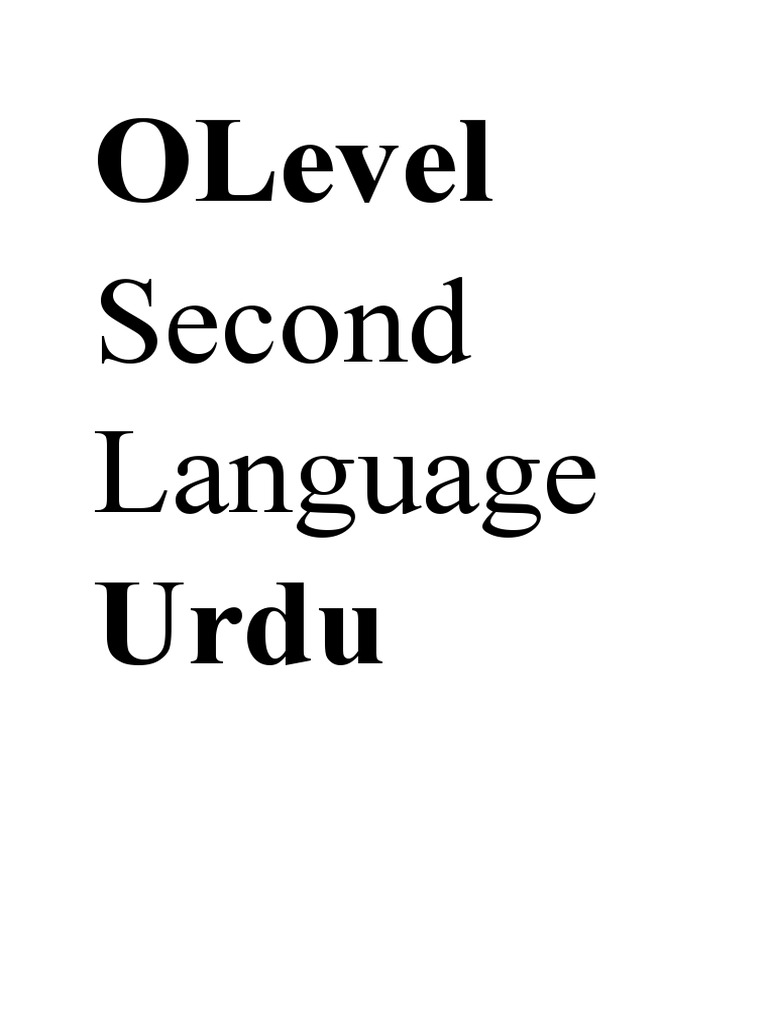 O Level Urdu Second Language Guide | PDF | Urdu | Human Communication