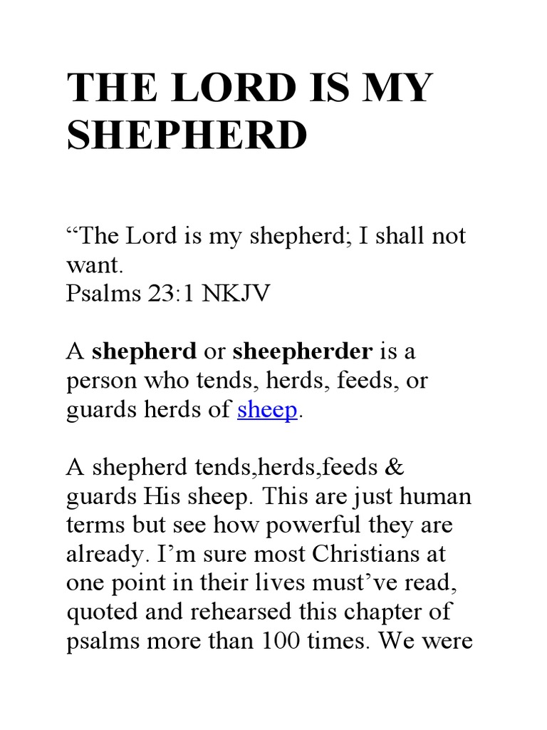 The Lord Is My Shepherd | PDF | Eternal Life (Christianity) | Christian ...