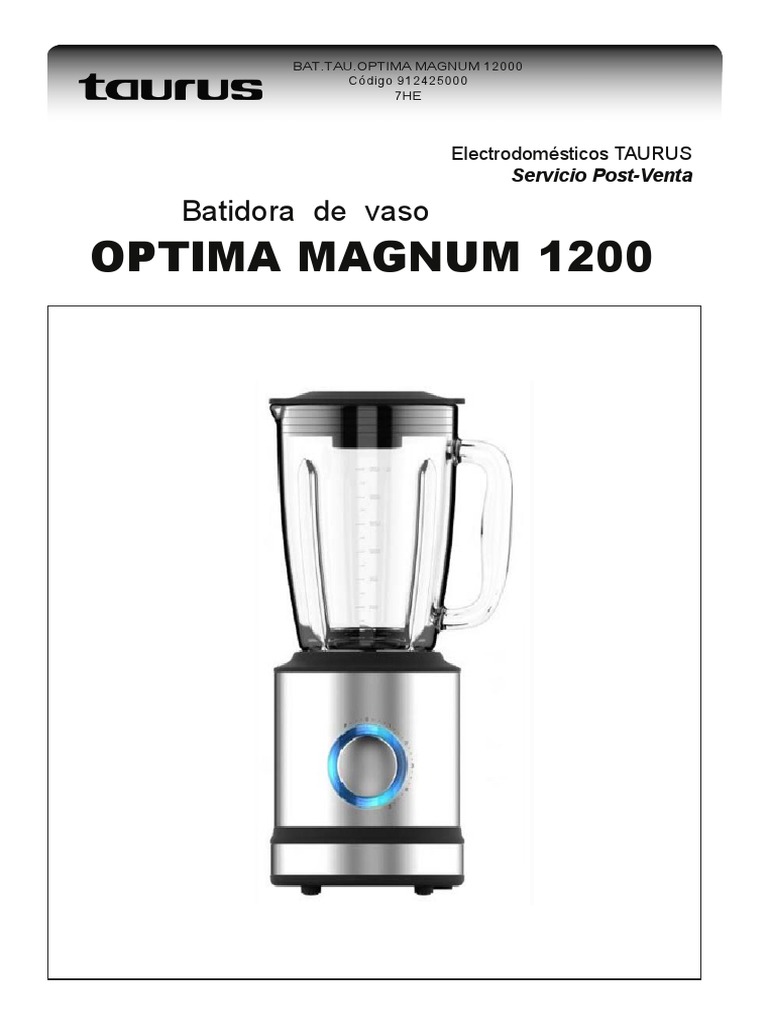 Despiece Batidora Optima Magnum 1200 | PDF | Ingenieria Eléctrica ...