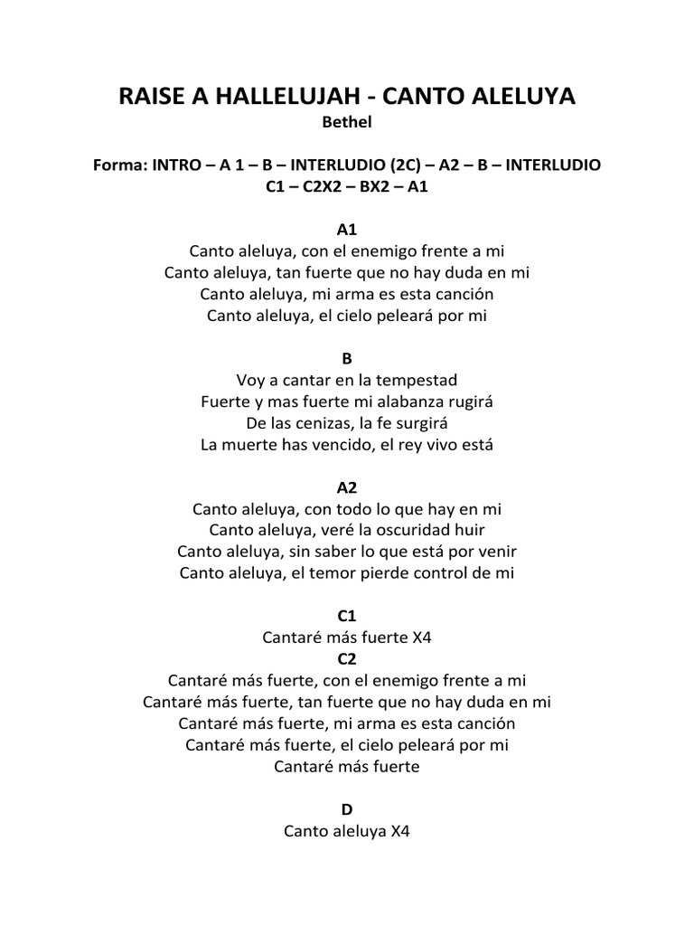 Canto Aleluya - Letra | PDF