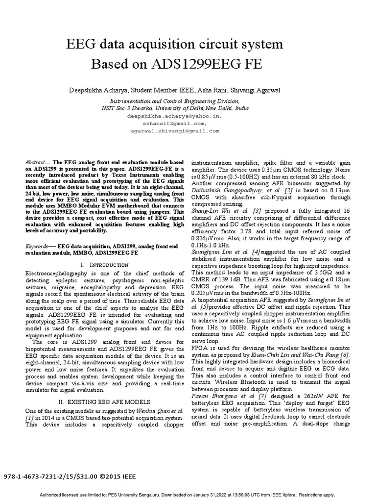 EEG Data Acquisition Circuit System Based On ADS1299EEG FE | PDF | Electroencephalography ...
